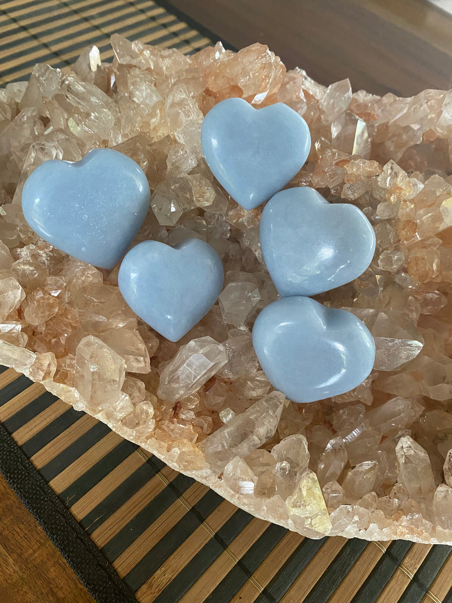 Angelite Hearts Sml – Earth Vibrations
